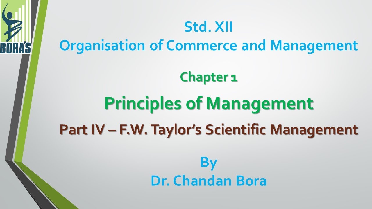 Chapter 1-IV - Principles of Scientific Management - YouTube