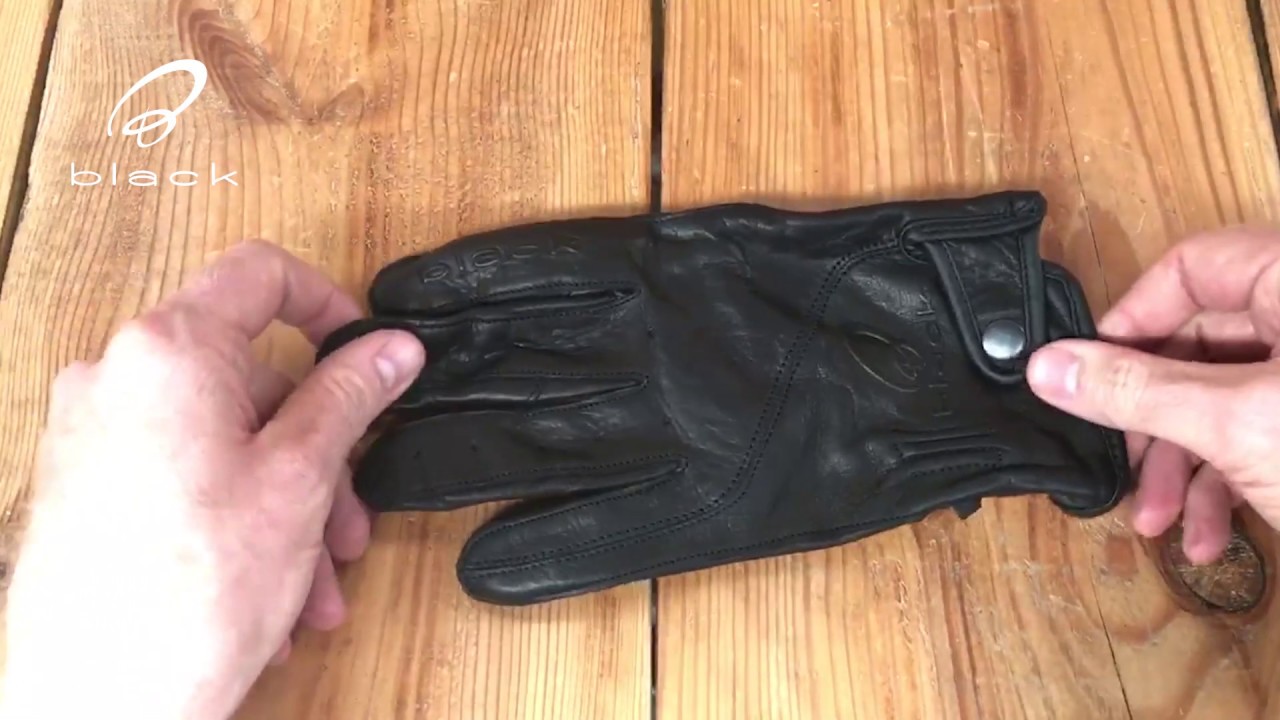 Review of the Black Static Leather Motorcycle Gloves - Ghostbikes - YouTube