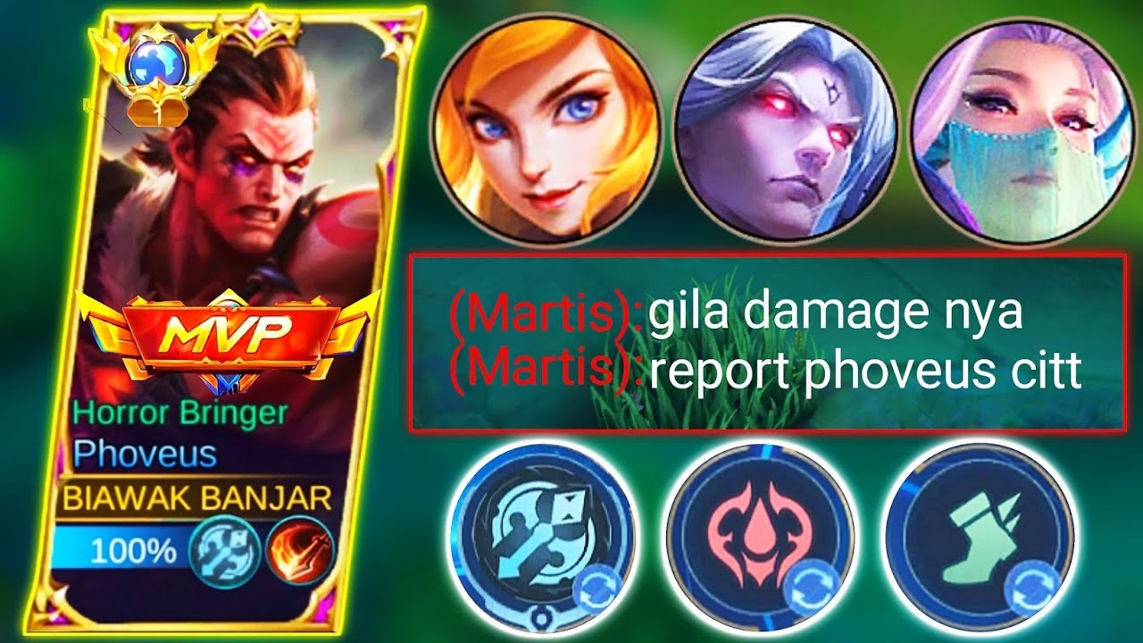 PHOVEUS BEST BUILD FULL DAMAGE | TOP GLOBAL PHOVEUS 2023 - GAMEPLAY ...