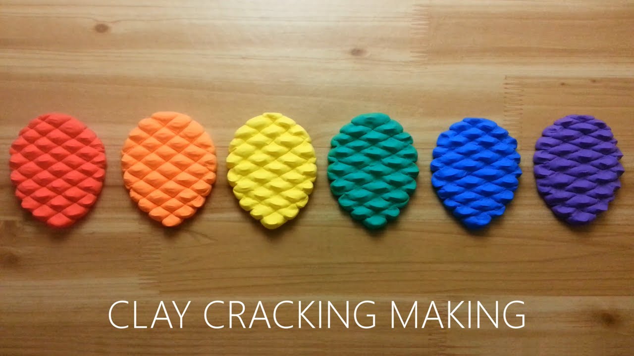 Rainbow christmas pine cone clay cracking making 무지개 크리스마스 솔방울 클레이로 만들기 - YouTube