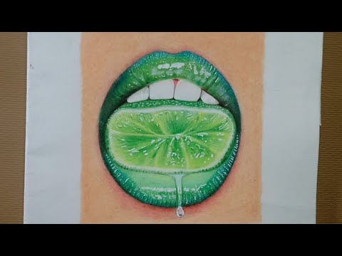 Realistic Lips Drawing with Color Pencils / How to draw Lips / Colored ...