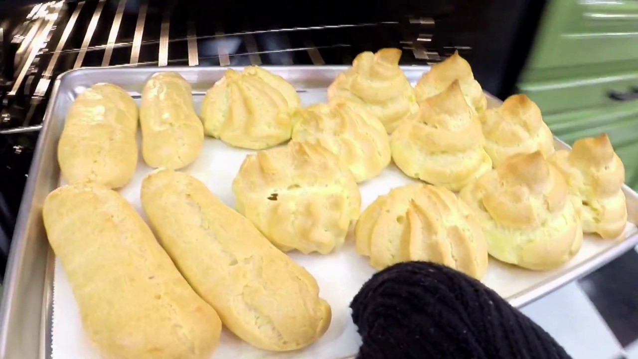 Pate A Choux, Cream Puff and Eclair Shells - YouTube
