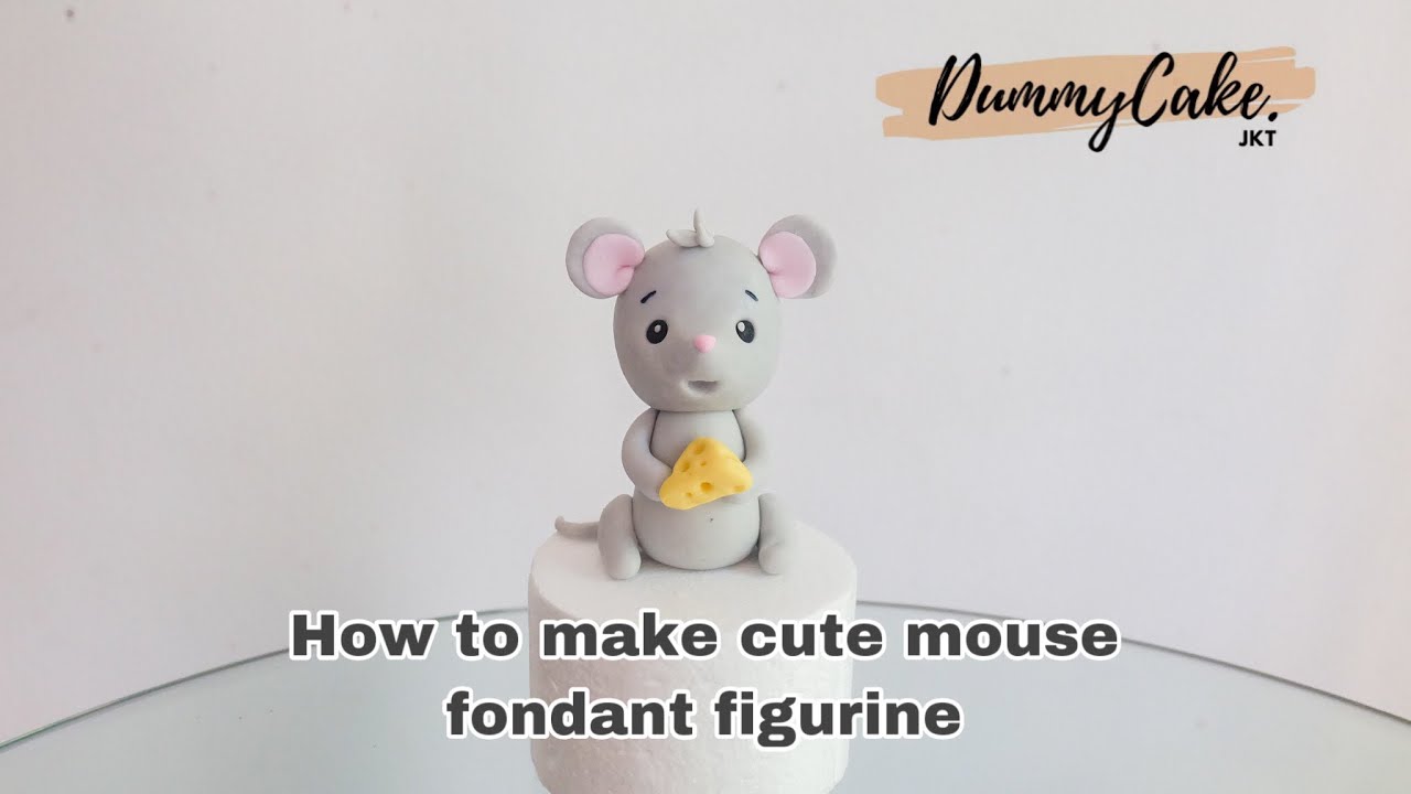 How to make Cute Mouse Figurine Fondant Cake Topper - YouTube