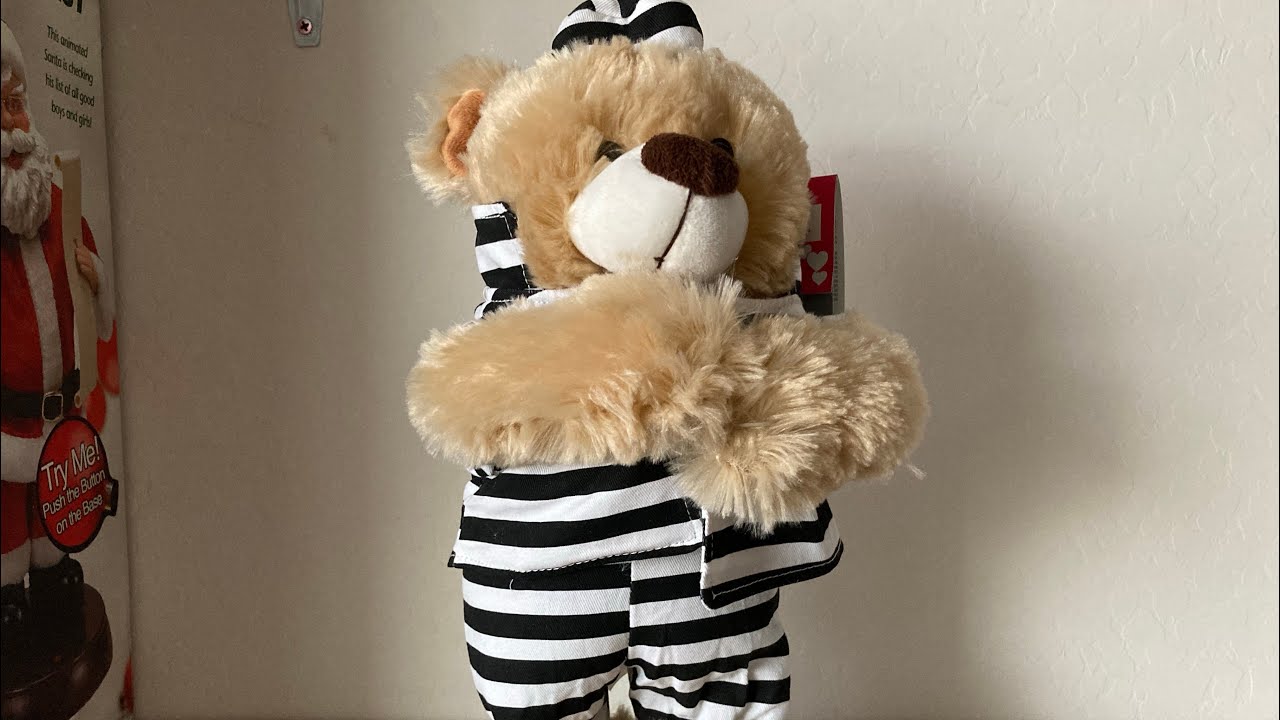 Gemmy flirty flasher prisoner bear - YouTube