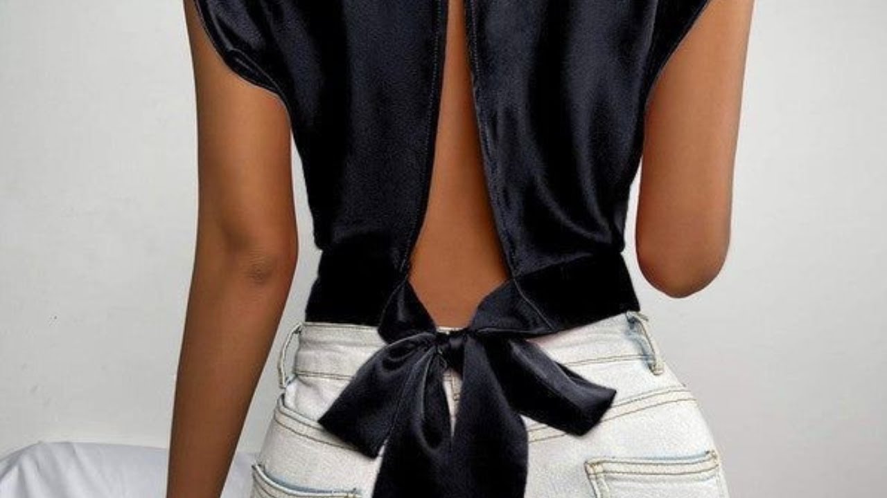 How to cut and sew crop top || diy crop top with back slit - YouTube