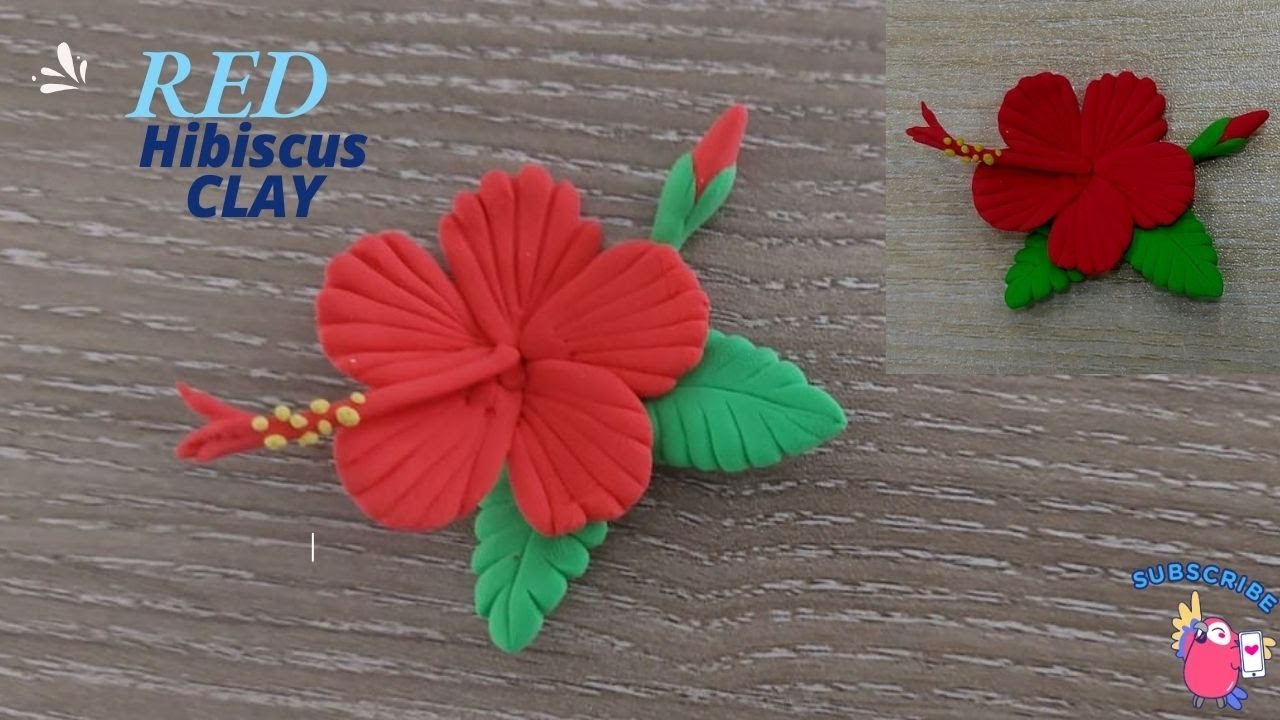 DIY Hibiscus Flower Clay Art: Easy and Beautiful Flower Craft Tutorial ...