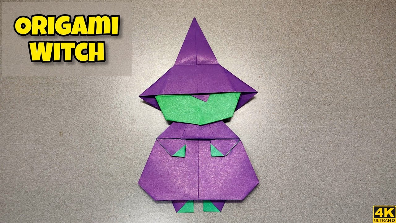 Origami Witch | Halloween Origami | Origami tutorial | Paper craft ...