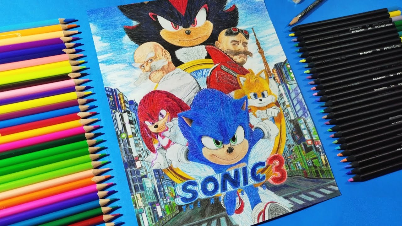 Dibujando el Tercer Poster de Sonic 3 La película | Drawing the Third ...