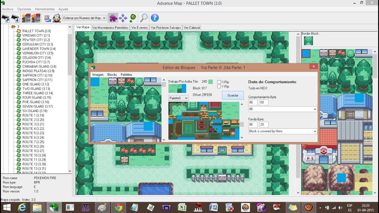 Aprendiendo a insertar nuevos gráficos al rom pkmn fire red - YouTube