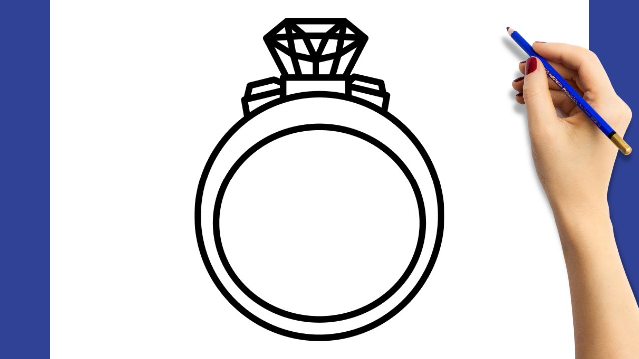 Diamond Ring Drawing | How to Draw Diamond Ring - YouTube