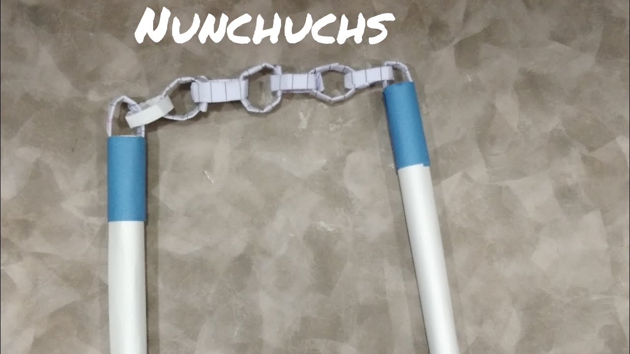 how to make nunchucks with paper ninja weapons. - YouTube