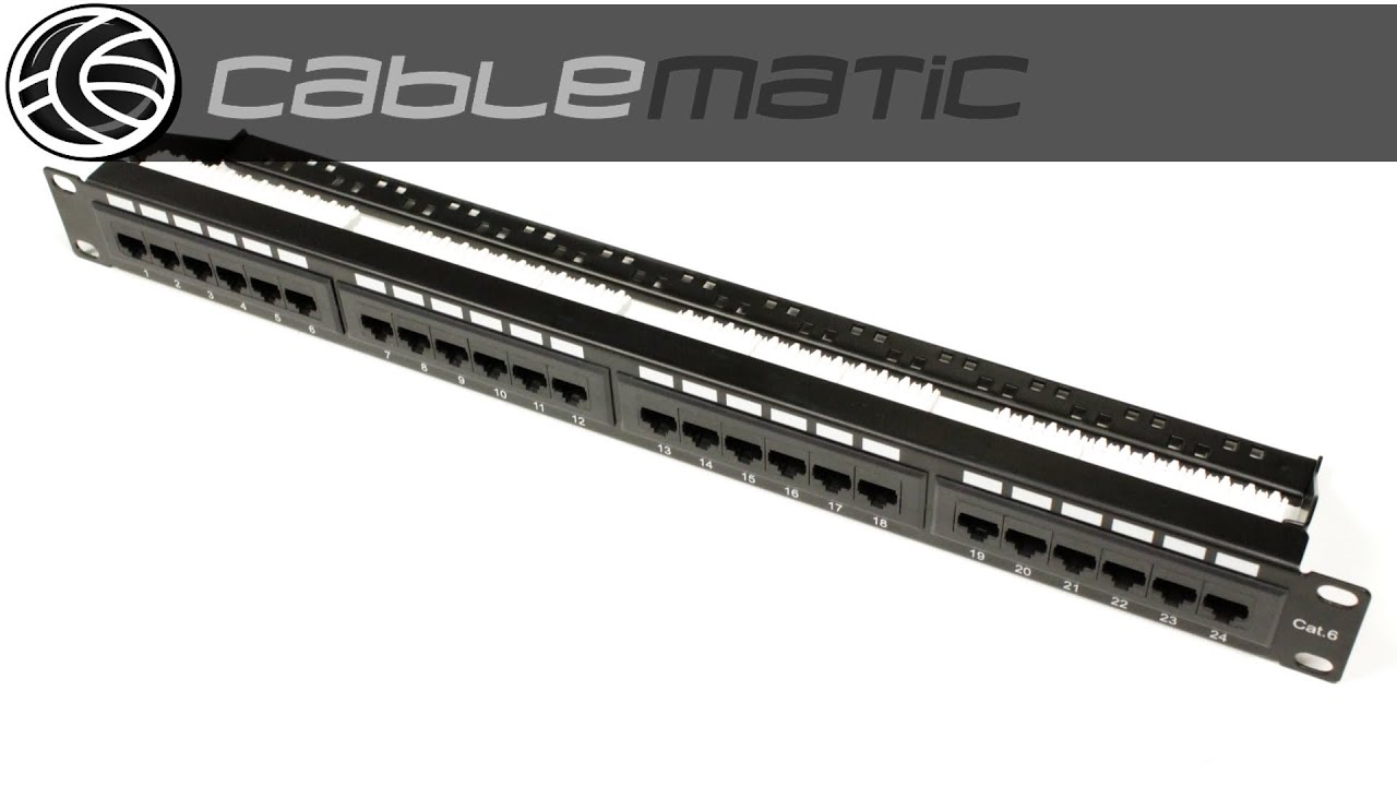 Patch panel 24 RJ45 Cat.6 UTP 1U negro con peine distribuido por ...