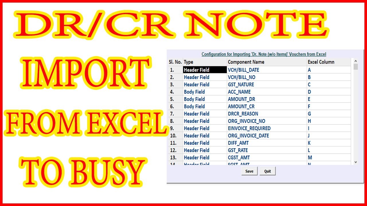 12|DEBIT NOTE/CREDIT NOTE WITHOUT ITEM IMPORT FROM EXCEL TO BUSY ...