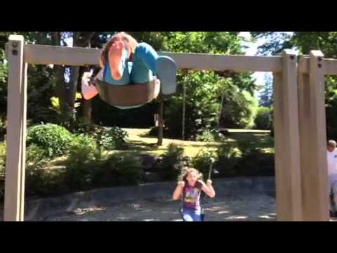 Kids throwing shoes at on the swing - YouTube