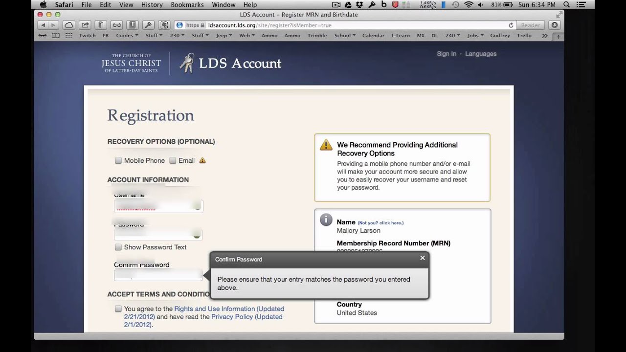 Setup LDS.org Account - YouTube