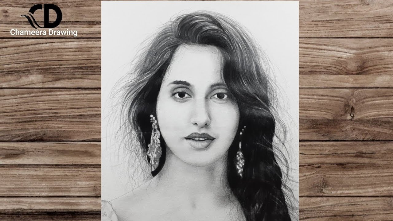 How to drawing "Nora fatehi"//Step by Step Drawing Tutorial// EASY WAY ...