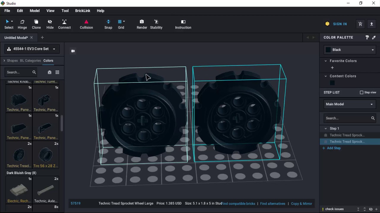 Agregando PIEZAS DENTADAS ⚙️ STUDIO 2.0 BRICKLINK | Technic Tread ...