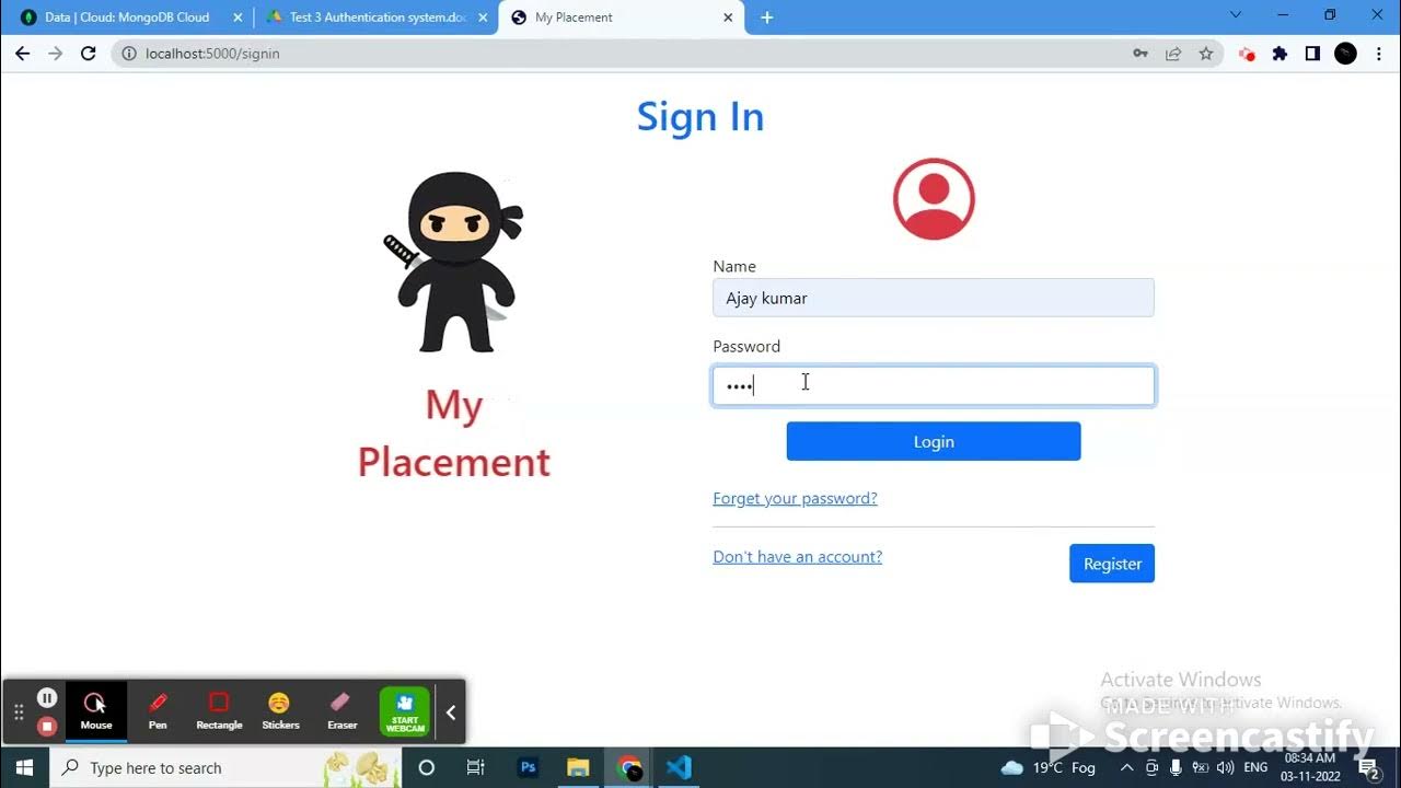 Nodejs Authentication Project Using Nodejs Mongoosepassport Ejs Youtube