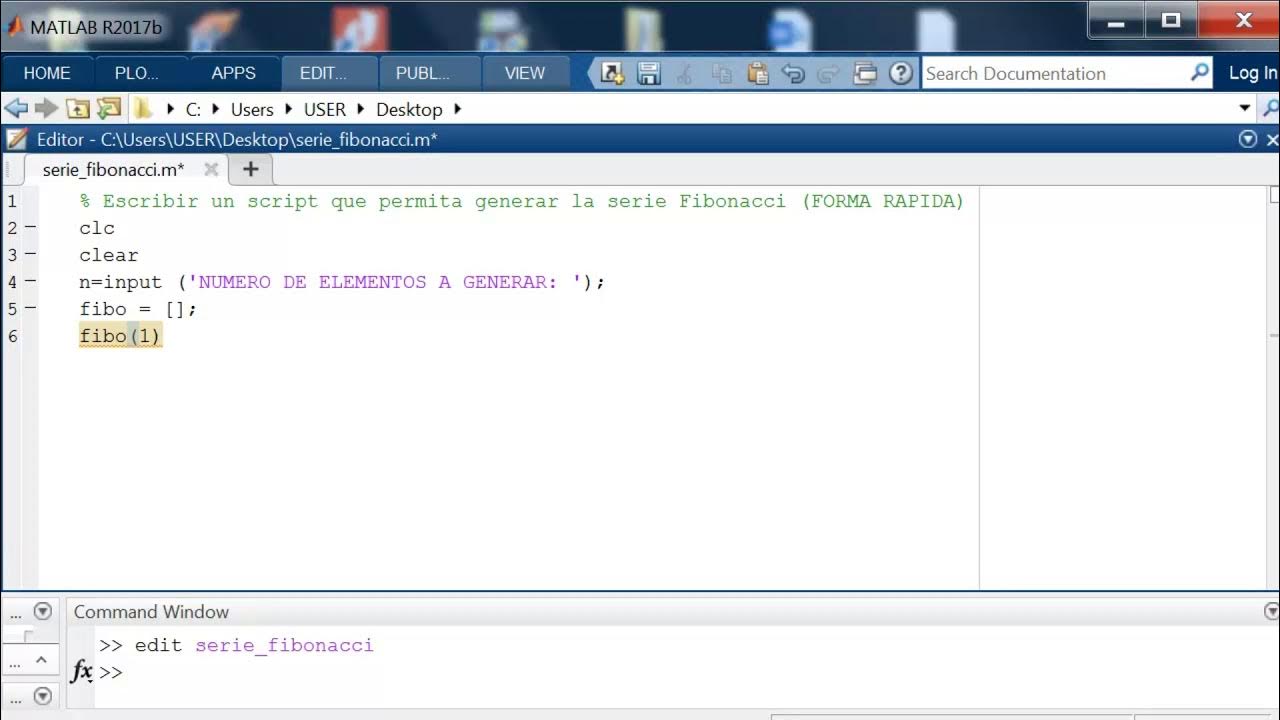 Serie FIBONACCI forma rápida en matlab - YouTube