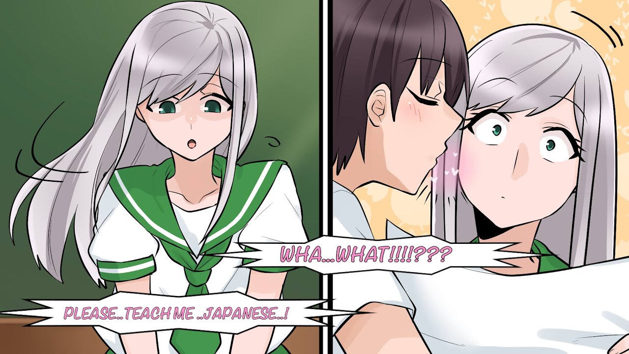 【Manga】A White-Haired Transfer Student Was Having Trouble Speaking Japanese, So I Helped Her ...