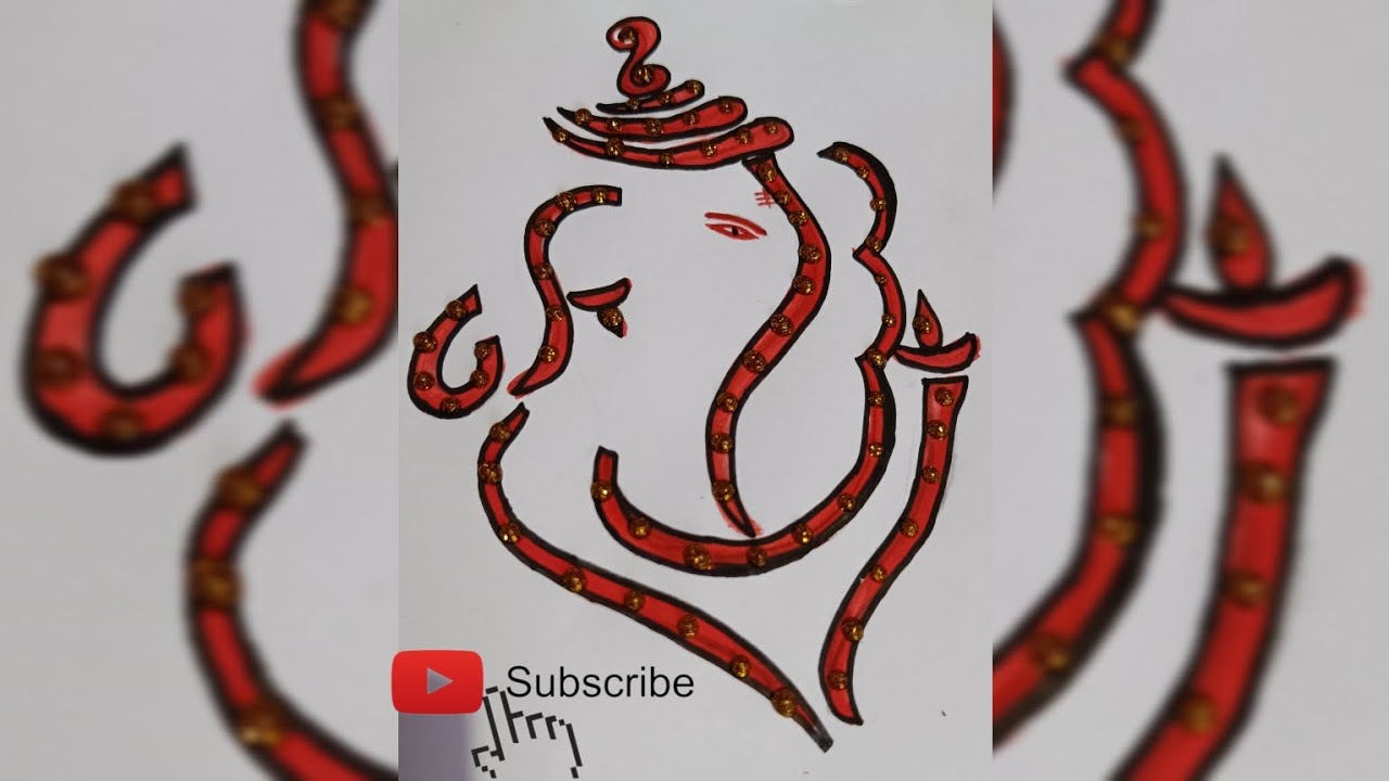 DIY:Lord Ganesha drawing very very easy||draw vinayaka easy step by ...