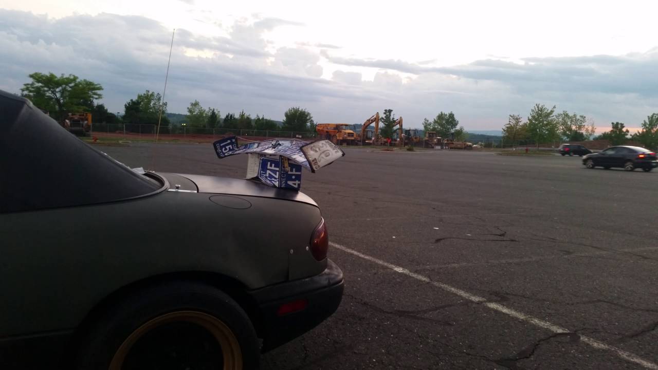 Drift Miata with LICENSE PLATE SPOILER! - YouTube