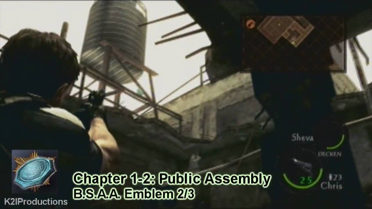 Resident Evil 5 BSAA Emblem Guide Chapter 1-2 - YouTube