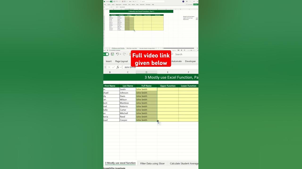 Short - 3mostly us excel function part 1. #excel #exceltips #exceltricks #shorts @kttrained ...