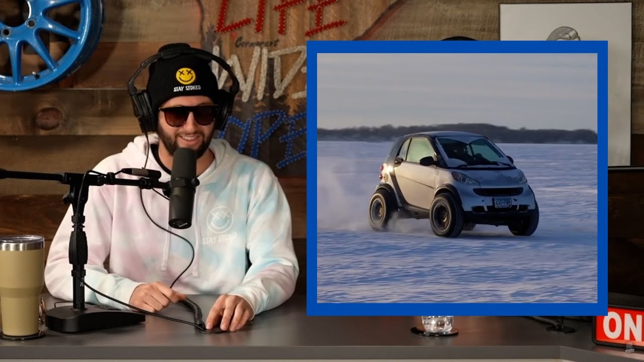 Cboys drive Smart Car on Ice - YouTube