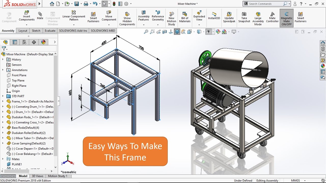 Quick Tips - Frame Machine In Solidworks (Weldments Tutorial) - YouTube