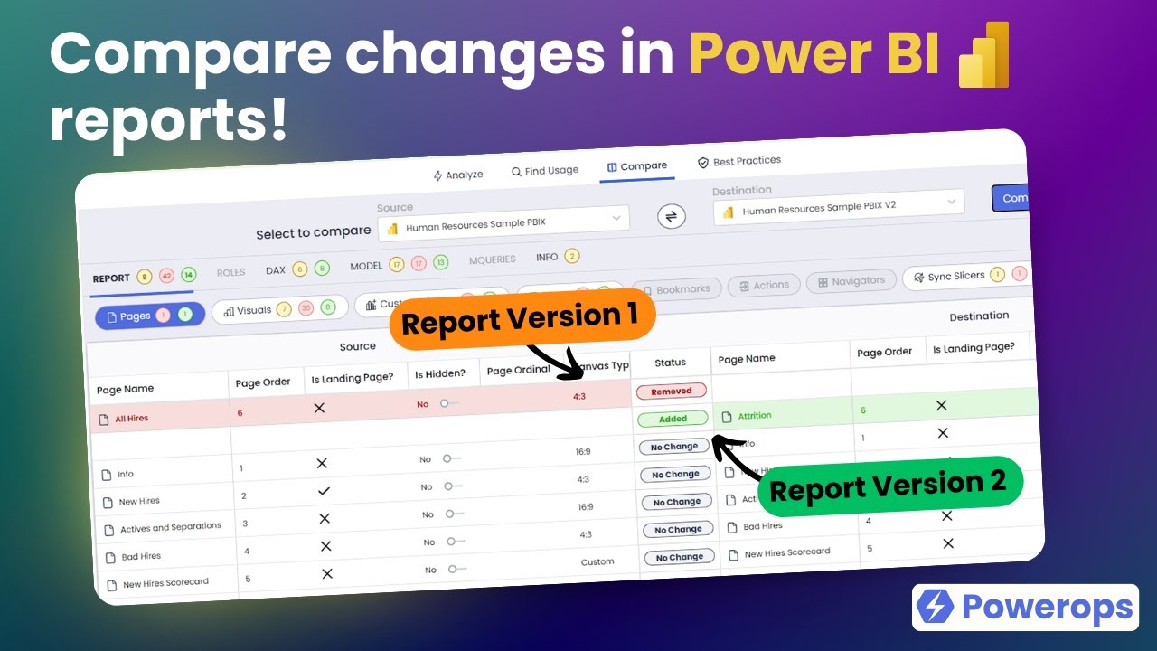 Powerops Compare – Track Changes Between Power BI Report Versions ...
