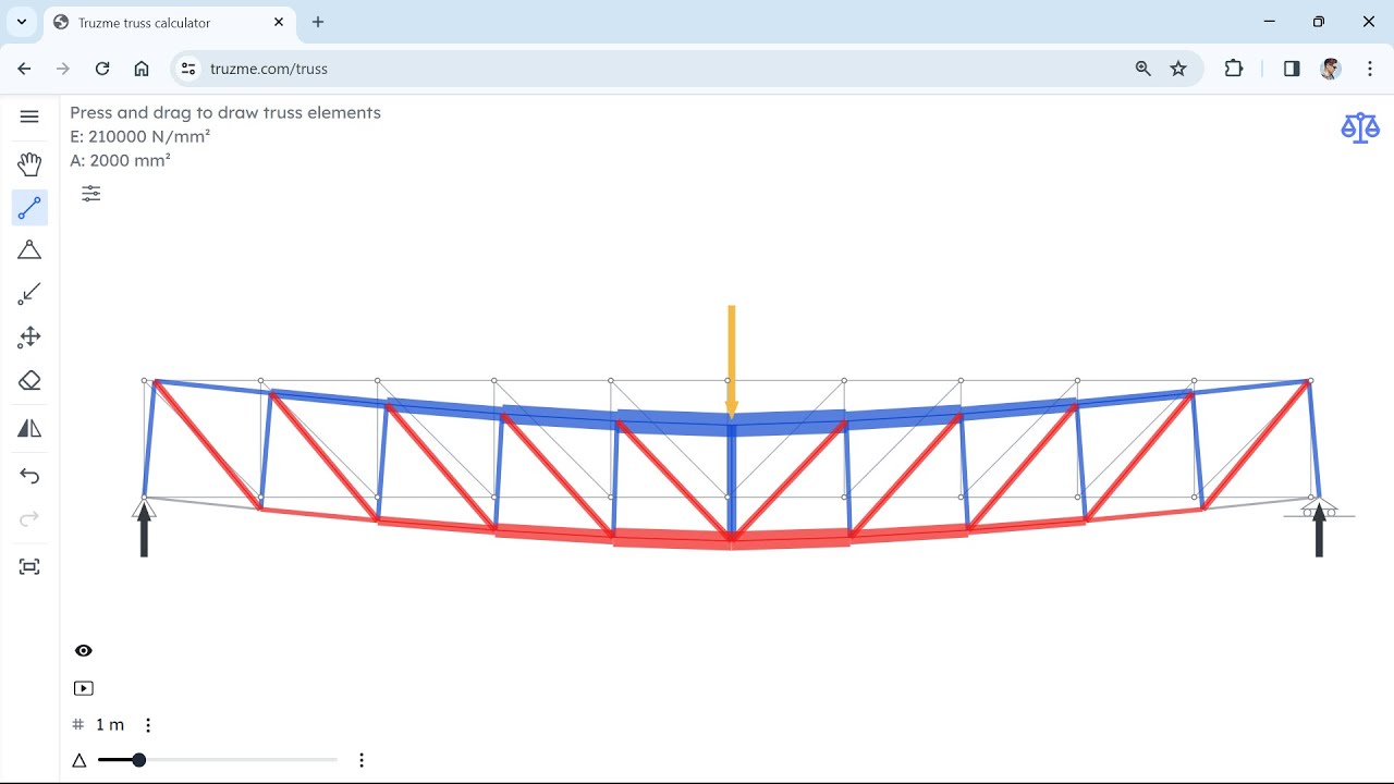 truzme.com online truss calculator - 2nd demo - YouTube