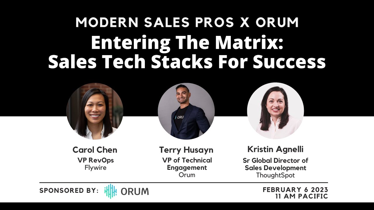 Entering the Matrix Sales Tech Stacks For Success - YouTube