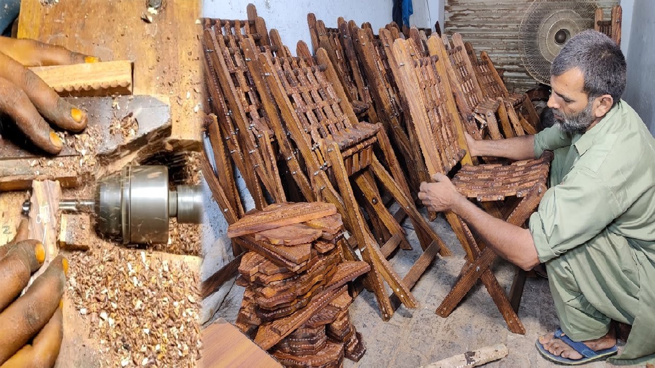 How Beautifully To Make A Wooden Handcraft Folding Chair | Woodworking ...