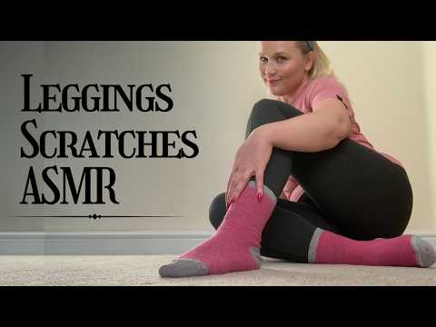 Mesmerising leg and foot movements in leggings | ASMR leggings scratching & sock tracing sounds