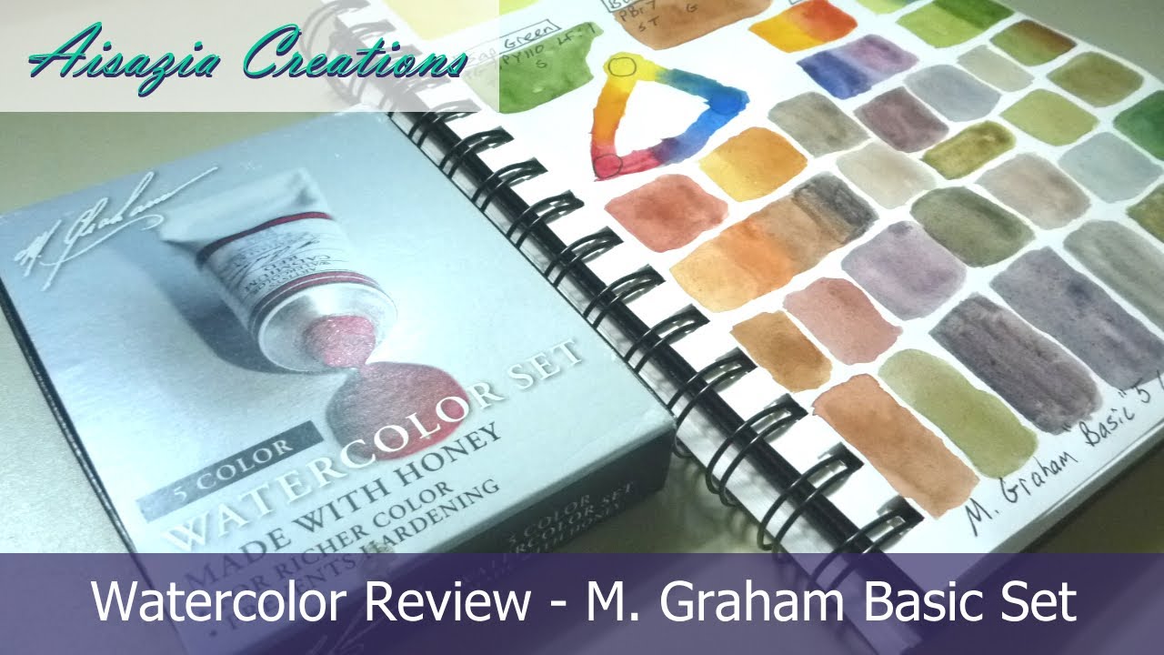 M. Graham Basic 5 Color Set Review | Watercolor Review Color Swatches ...