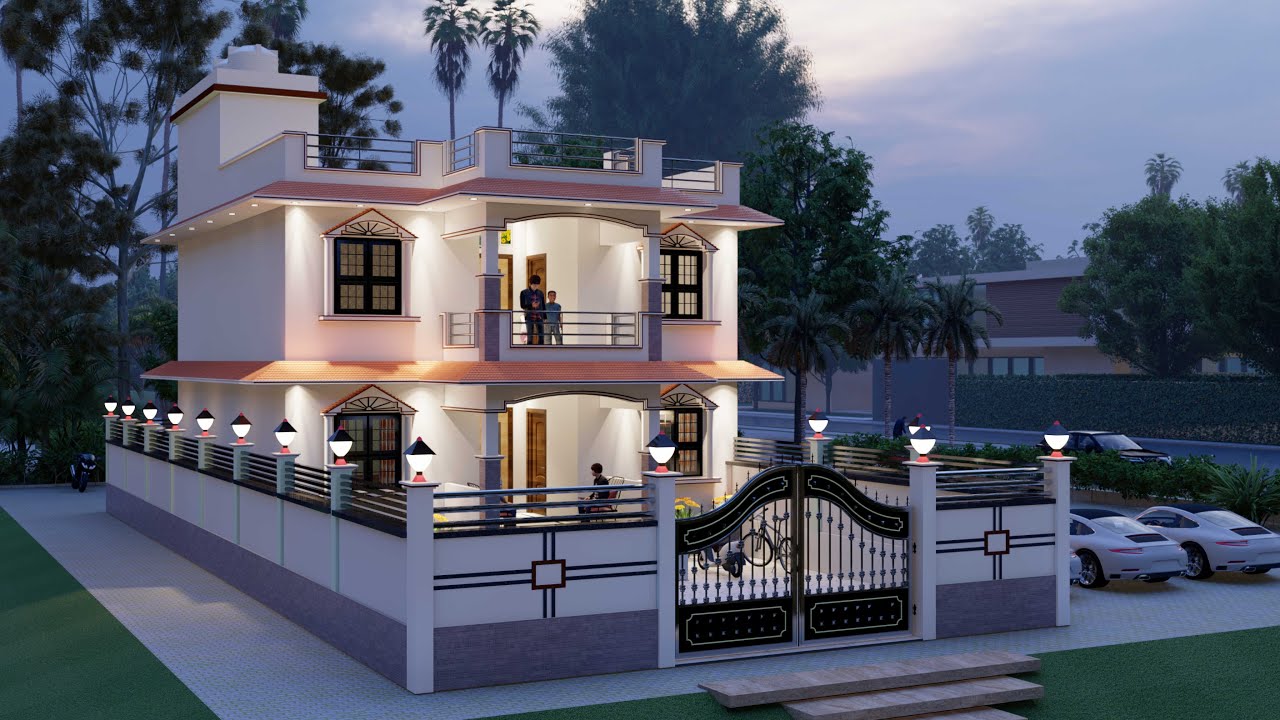 Double floor ka Ghar II Village House Design idea II 6Bhk Home Design ...