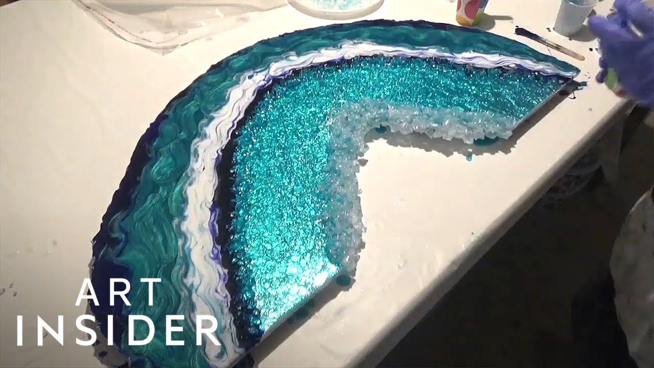 Artist Uses Acrylic Diamonds In Resin Sculptures - YouTube