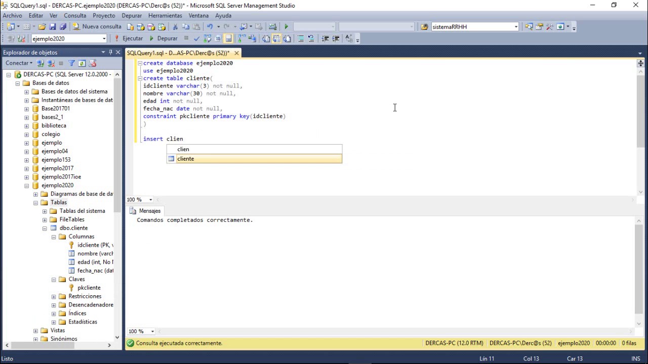 funciones basicas sql 2014 - YouTube
