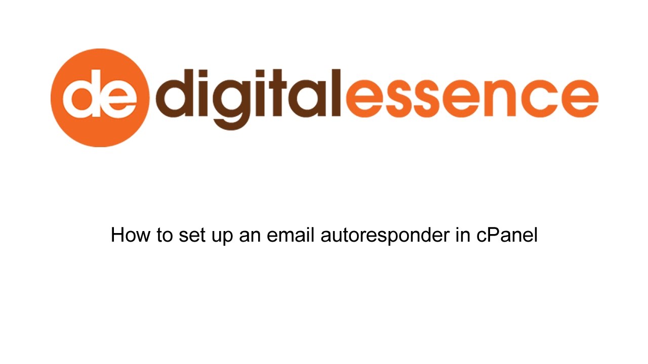 How to create an email auto responder in cPanel - YouTube