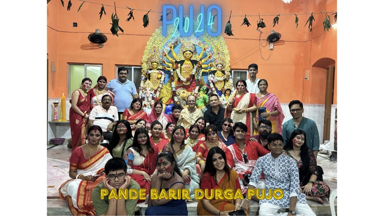 PANDE BARIR DURGA PUJO 2024 | North Kolkata pande barir pujo | #durgapuja #treding #vlog # ...
