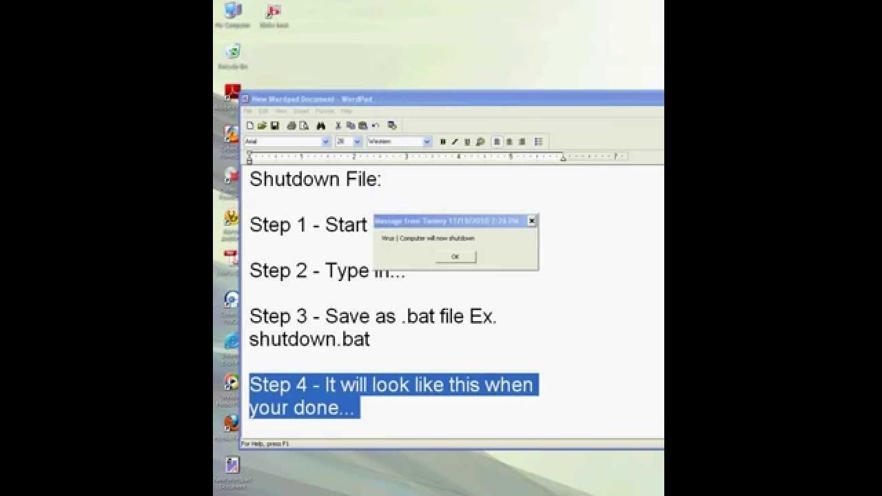 Shutdown Batch File - YouTube