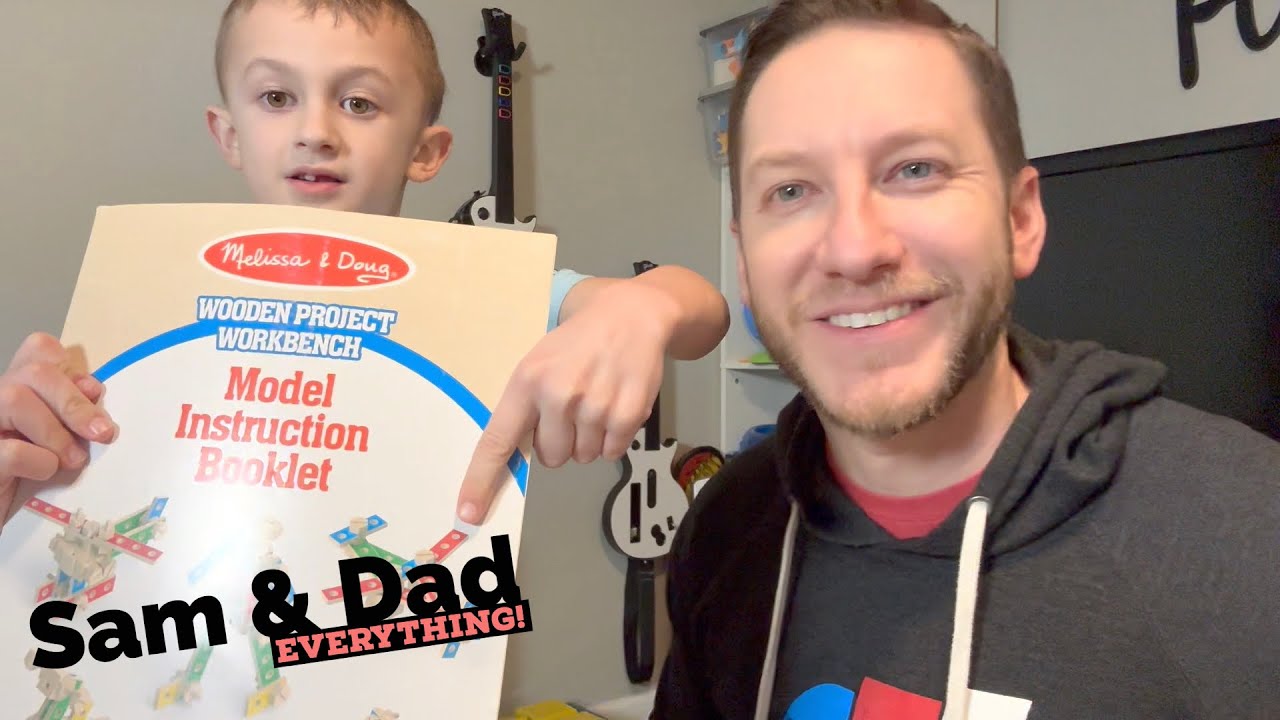 Sam & Dad Everything - Melissa & Doug Wooden Project Workbench! - YouTube