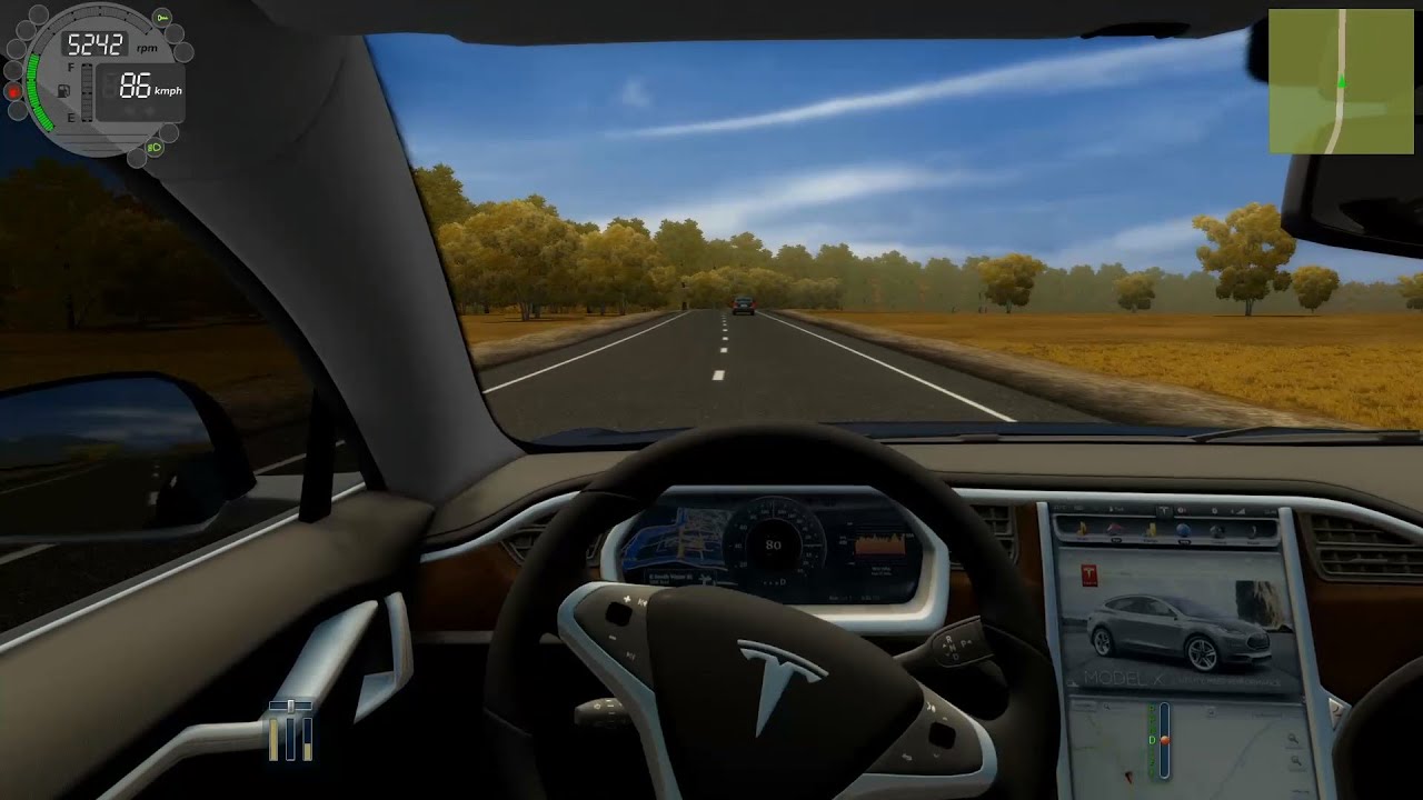 City Car Driving Simulator | Tesla Model X | - YouTube