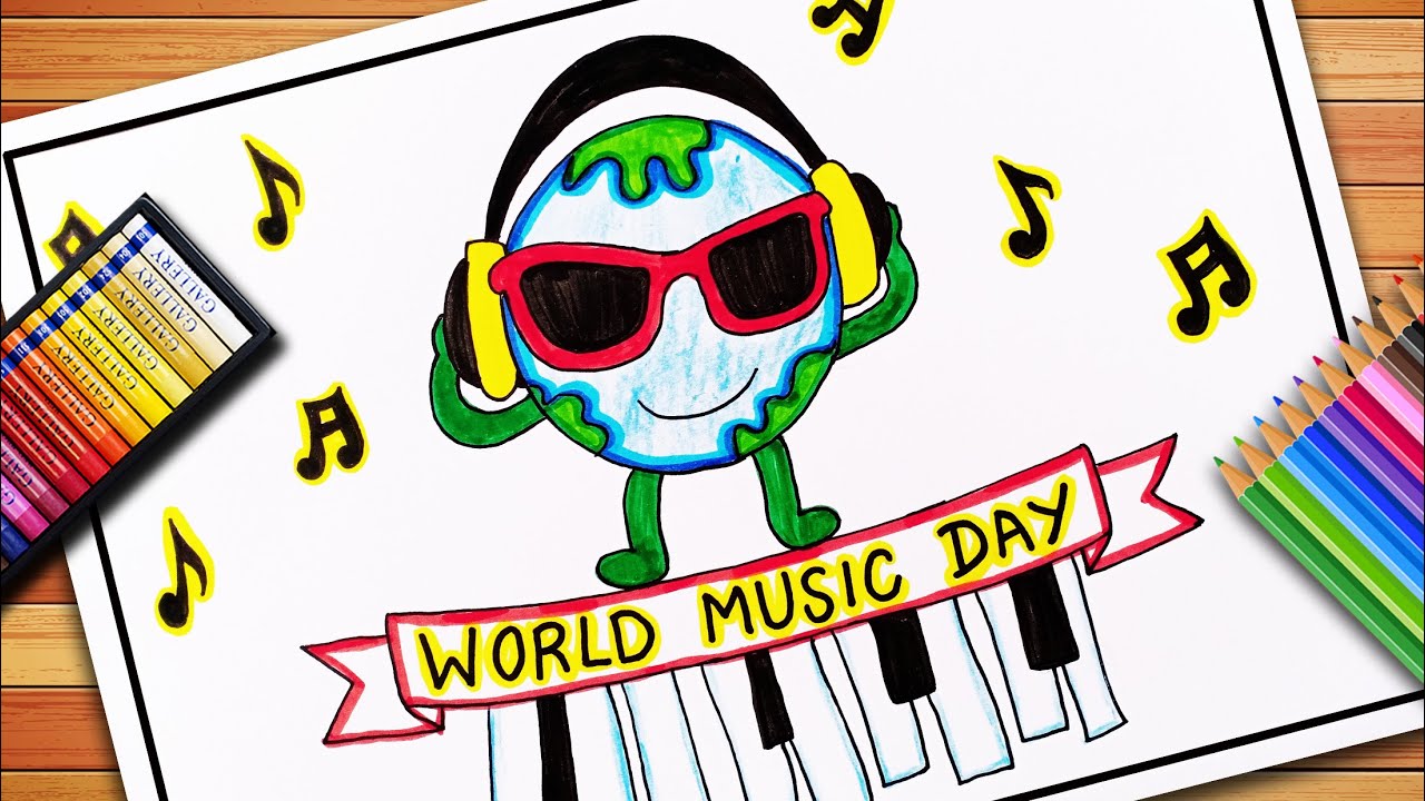 World Music Day Drawing | Music Day Poster | World Music Poster | Easy ...