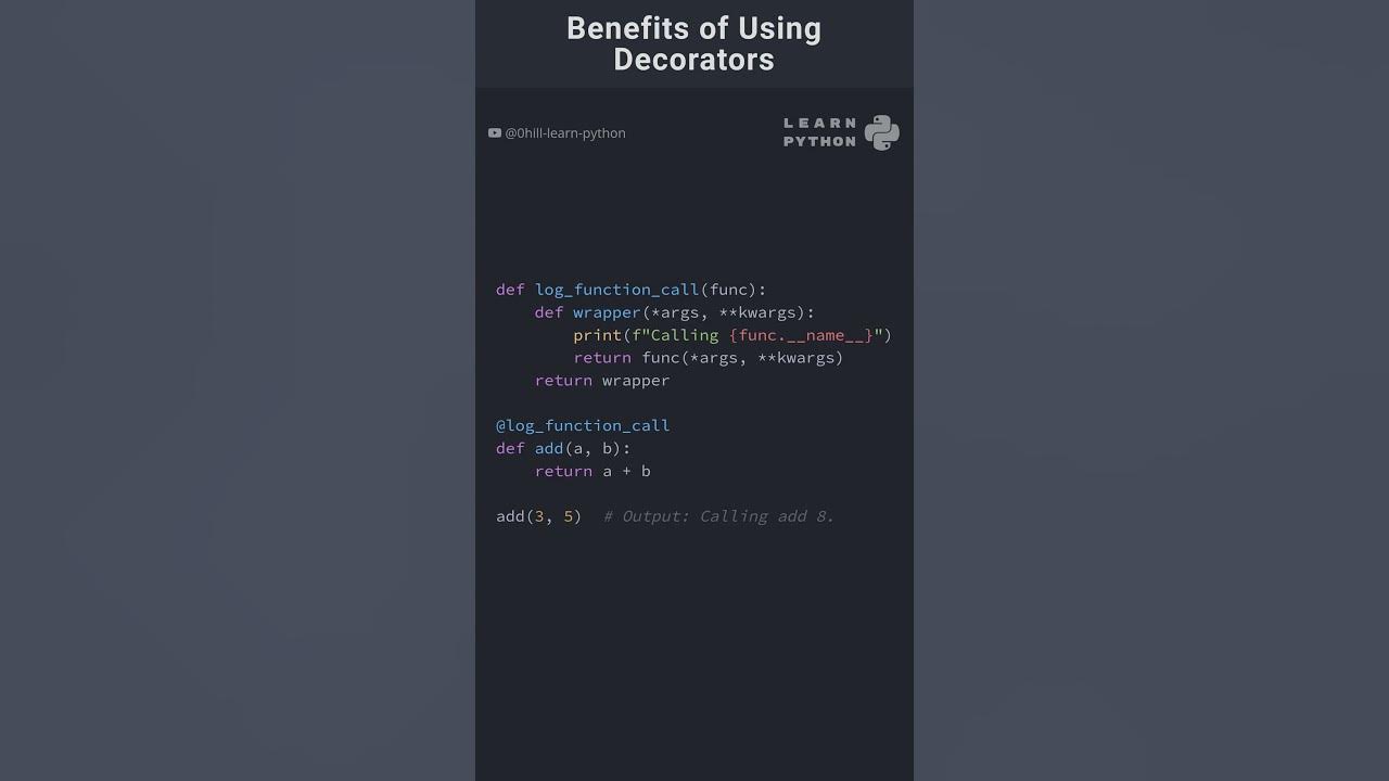 Benefits Of Using Decorators In Python Pythonlearning Programming Coding Pythoncoding 4758