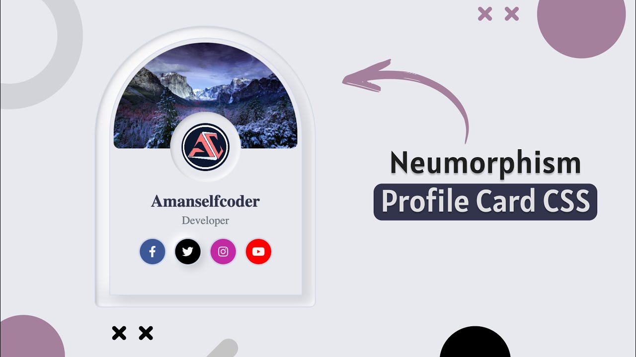 Neumorphism Profile Card Css Amanselfcoder Youtube 3553