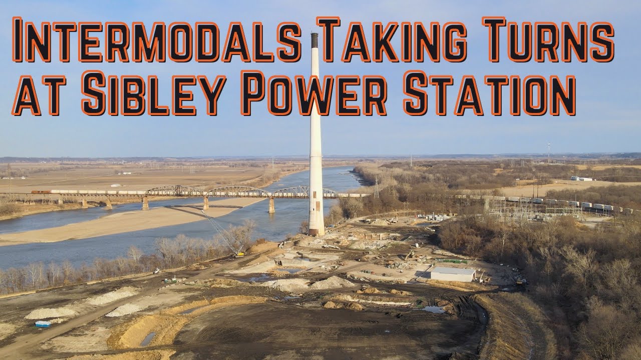 Intermodals take turns crossing the Missouri River over the Sibley ...