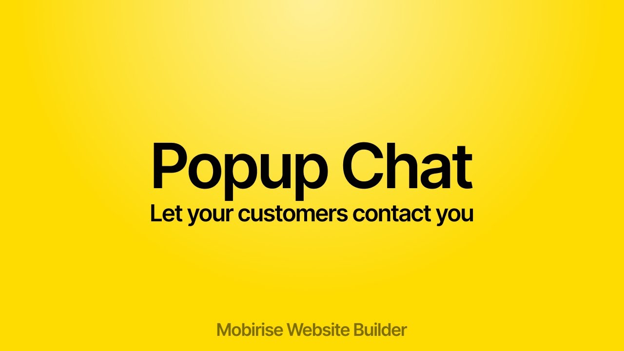 Popup Chat. New premium extension for Mobirise Web builder - YouTube