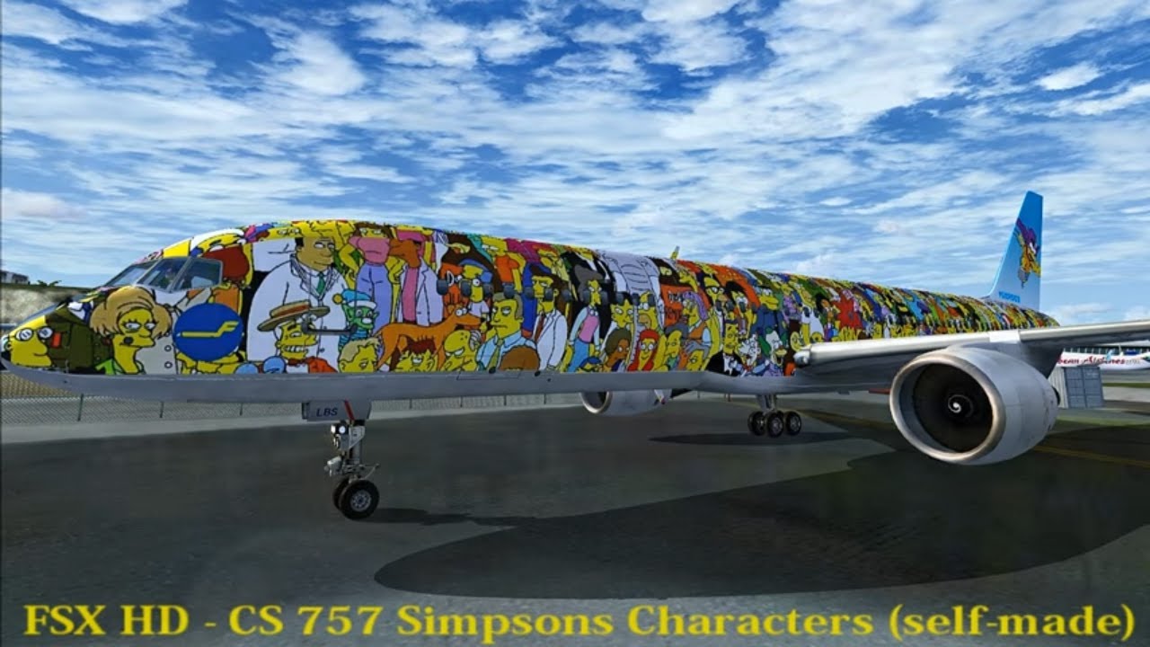 The Simpsons Special Paint Airplane - Boeing 757 - FSX Gameplay HD ...